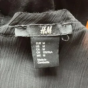 H&M | Tops | Hm Elegant Black Sheer Panel Top | Poshmark